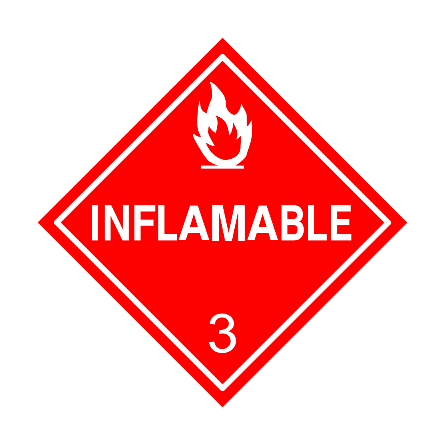 Letrero Sustancias Peligrosas Inflamable 3 | Letreros Caperuso Chile
