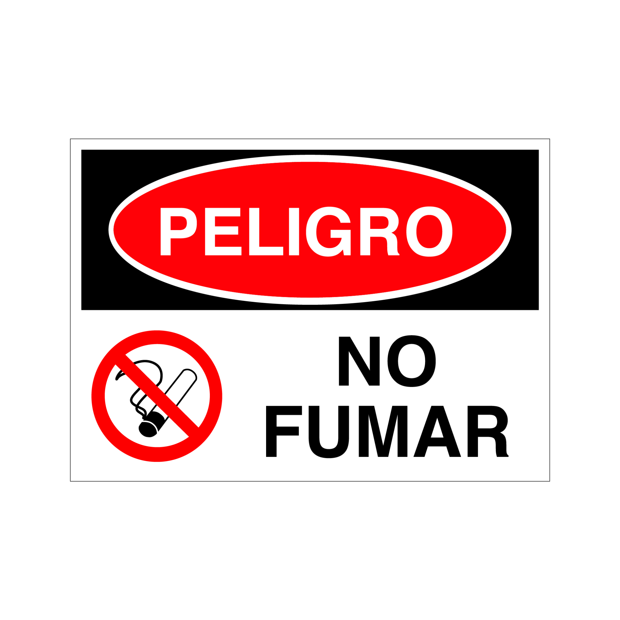 Letrero de Peligro: No Fumar | Letreros Caperuso Chile